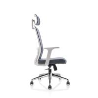 China Grey White Mesh Office Chair with Height Adjustment Swivel Function and Adjustable Headrest for sale