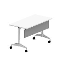 China White Rectangular Wooden Foldable Training Table Thickness 25mm For Meeting Room for sale