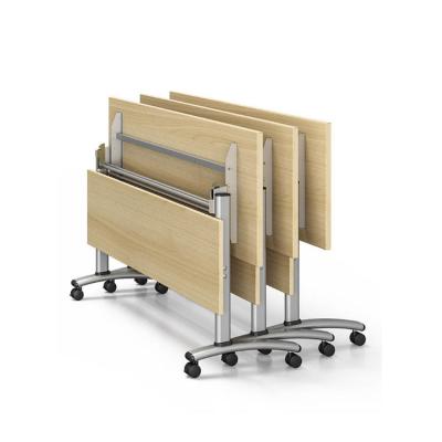China Maple Color Foldable Training Desk Waterproof Computer Training Desk for sale
