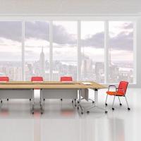 China 55 Inch Training Room Table Stackable Movable Training Table 25mm Thickness for sale
