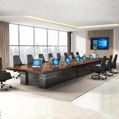 China 8 Seater Office Meeting Room Table Dark Grey OEM For Business Premises for sale