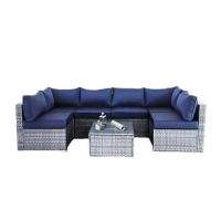 China U Shape Patio Couch Sofa Polyester Fabric Moisture Proof Outdoor Sofa Set for sale