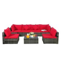 China U Shape Patio Couch Sofa Polyester Fabric Moisture Proof Outdoor Sofa Set for sale