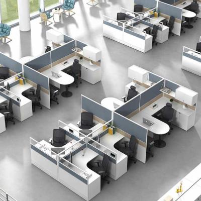 China 2 4 6 Person Modern Cubicle Workstation Metal Frame With Wardrobe for sale