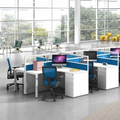 China 2 4 6 Person Modern Cubicle Workstation Metal Frame With Wardrobe for sale