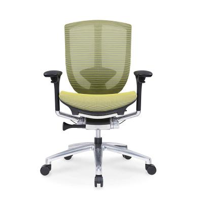 China Ergonomic Green PU Lifting Arms High Back  Mesh Computer Office Chair for sale