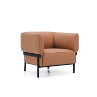 China Brown Living Room Leather Rectangle Sectional Sofa Office Sofa Set for sale