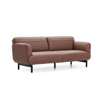 China Brown Living Room Leather Rectangle Sectional Sofa Office Sofa Set for sale