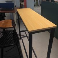 China Nordic Wood Rectangle Bar Height Dining Table Set With Bar Stools for sale