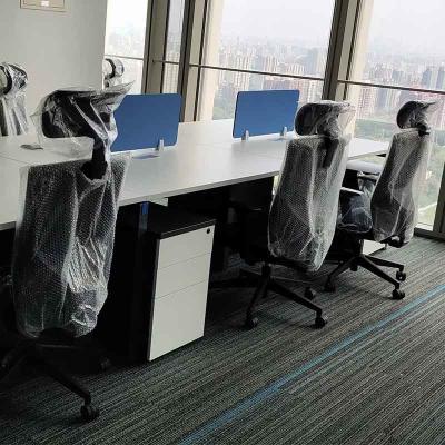 China Open Staff Table MDF Office Workstation Furniture For 4 Person for sale