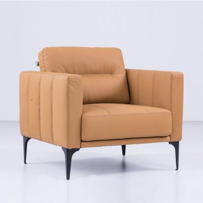 China Divano di ufficio moderno di colore arancione Divano per ufficio in cuoio for sale