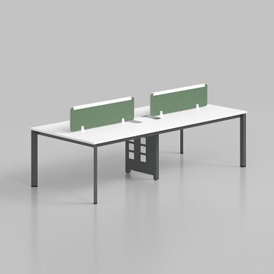 China Houten kantoormeubilair Witte kantoorcomputertafel 4 zitplaatsen werkstation for sale