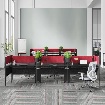 China Red Black 6-Person Office Workstation Desk BS-W101 for sale
