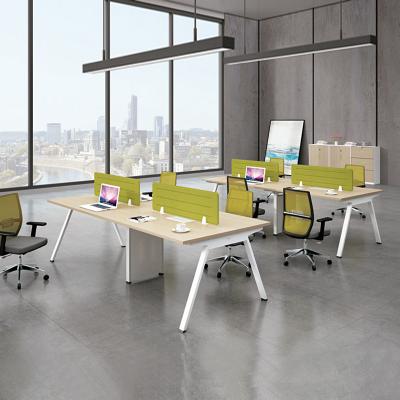 金属脚付きのカスタマイズ可能なMDF 4人用オフィスワークステーションデスク