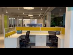 Green Modular 2 4 6 People Office Workstations Desk With Top Cabinet