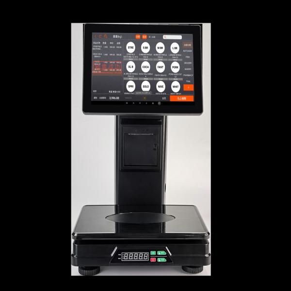 Quality 15 Inch Dual Screen All in One Pos Scale Weighing Scale for Retail Shop Fruit Shop with 58/80mm Thermal Printer and AI Camer for sale