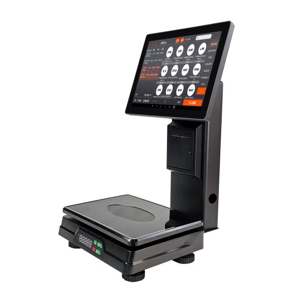 Quality 15 Inch Dual Screen All in One Pos Scale Weighing Scale for Retail Shop Fruit for sale
