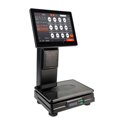 China Heavy Industry Platform Digital Electronic Price Weighing POS Scale with Printer Barcode Labels for Supermarket for sale
