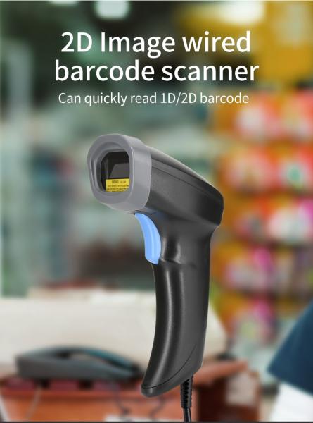 Quality USB Laser CMOS Barcode Scanner Wired Handheld Bar Code Scanner Reader Black for sale