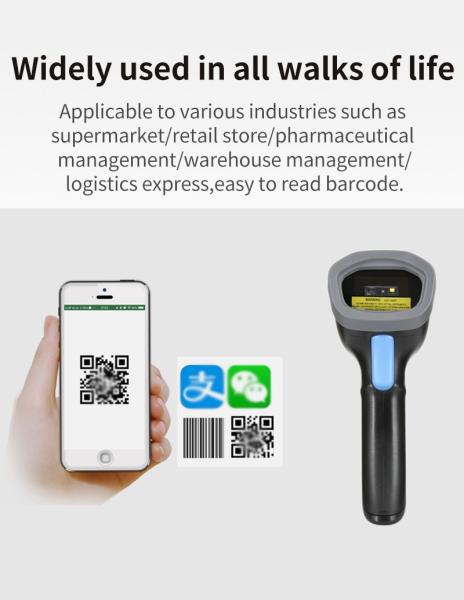 Quality USB Laser CMOS Barcode Scanner Wired Handheld Bar Code Scanner Reader Black for sale