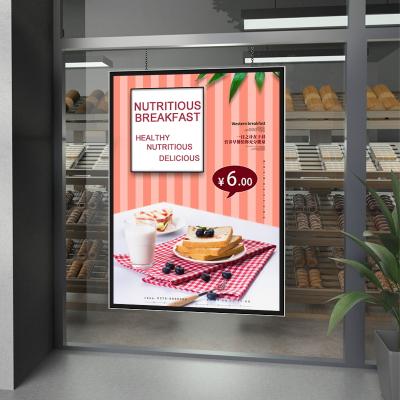 China Wall Mounted Ultra Thin Advertising Light Box LED Fabric Tempered Glass Store Sign Display Board Backlit Panel for sale