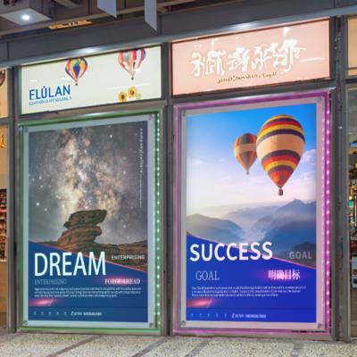 China Rectangular LED Billboard Display Rack Crystal Acrylic Frame Alloy Tempered Dual Side RGB Sign Board Panel for sale