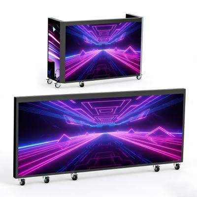 China Flexible Curved Foldable LED DJ Facade Table Video Screen Luminous Counter Desk Display for Club Bar KTV Dance for sale
