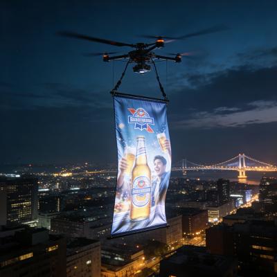 China Hologram Flying LED Screen , Flexible Flying Display Screen For Event Show for sale