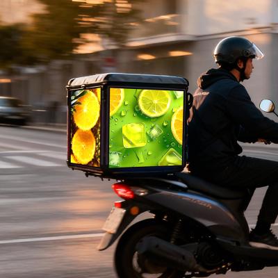 China Advertising LED Delivery Box 350cd 500cd 1000cd 3000cd Food Delivery Box LED Display for sale