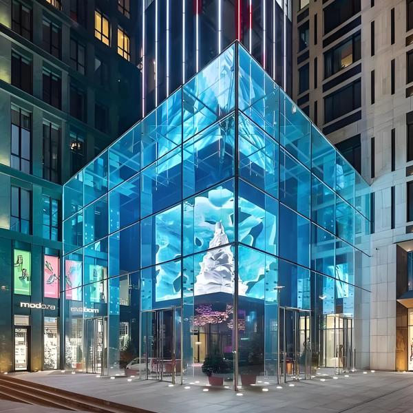 Quality 500cd-1500cd Flexible Transparent LED Screen Display For Glass Window for sale