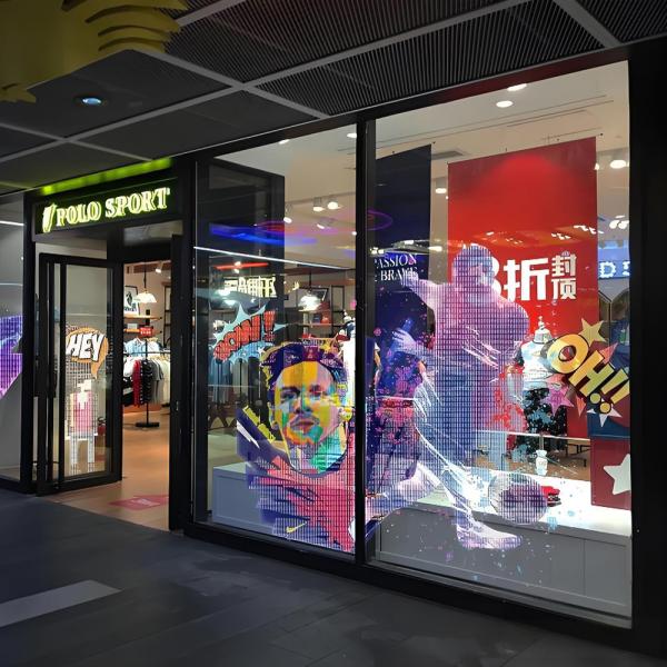 Quality 500cd-1500cd Flexible Transparent LED Screen Display For Glass Window for sale