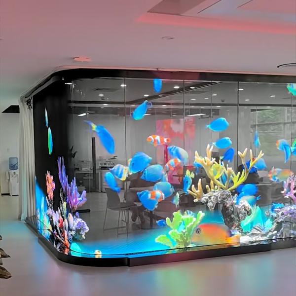 Quality 500cd-1500cd Flexible Transparent LED Screen Display For Glass Window for sale