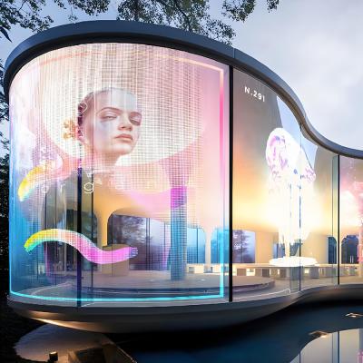 China Waterproof Adhesive Transparent LED Display Ultra Thin Flexible LED Screen Customized for sale