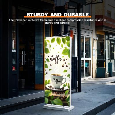 China Touch Vertical Floor LED Poster Screen Digital Advertising Display Portable Outdoor Retail Store Interactive Pole Stand for sale