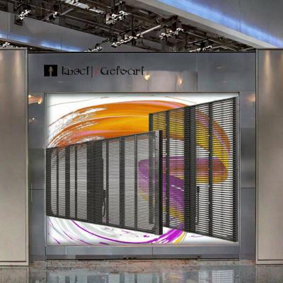 China Lightweight Full Color 4K HDR10 Built-In CMS Glass Window Transparent Video Wall LED Panel Screen Display Building Curtain Wall for sale