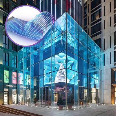 China Wholesale P4 Transparent LED Film Screen Panel 1000x240mm See Through LED Display Film for Glass Facade for sale