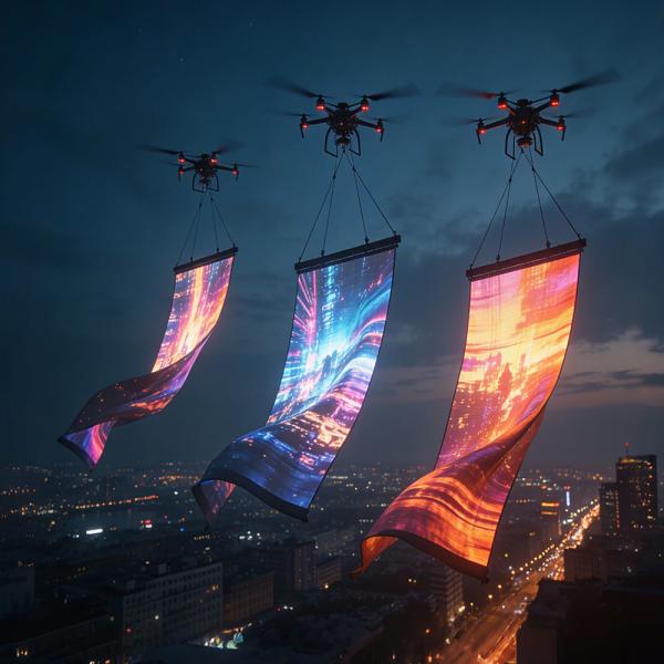 Quality Airborne LED Display P20 Lightweight Fabric Panel 3840Hz Refresh Rate for Drone Show Aerial Media Stage Performance for sale