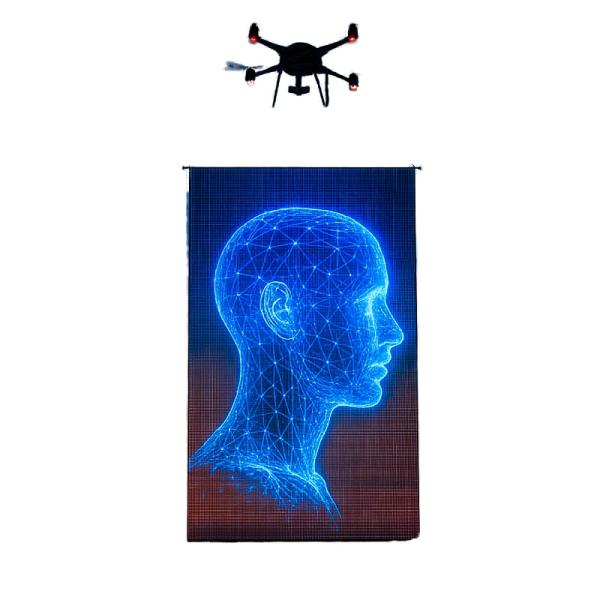 Quality P25 Flying Screen Drone Advertising Outdoor LED Flexible IP65 Waterproof RGBW 3840Hz Night Show Light Display Event Concert for sale