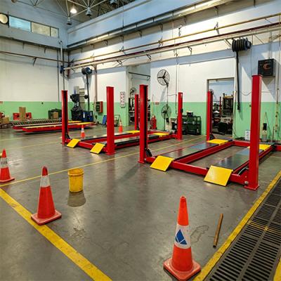 China 4 Ton Four Post Hydraulic Car Lift with Alignment Machine and Vehicle Hoist for sale