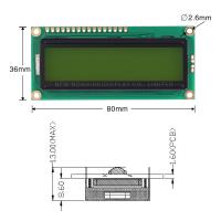 China 1602B REV-C COB LCD Display Module 80x36mm Green Backlight 16x2 Characters for sale