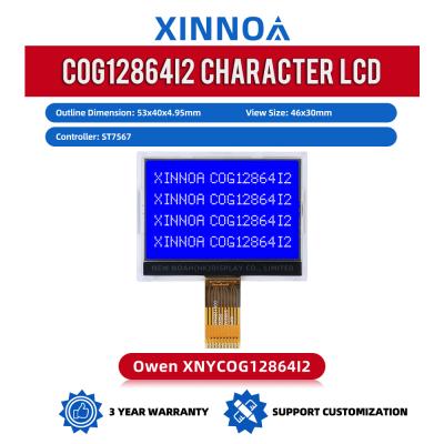 China Blue Film 53*40MM COG12864I2 Serial Communication 12864 Standard Screen ST7567 Cog Matrix LCD Display for sale
