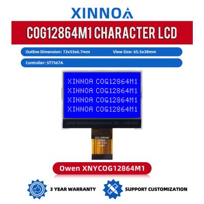 China Blue Film COG12864M1 36PIN 0.5MM Spacing Serial Port 72MM*53MM 12864 LCD Screen 3.3V for sale