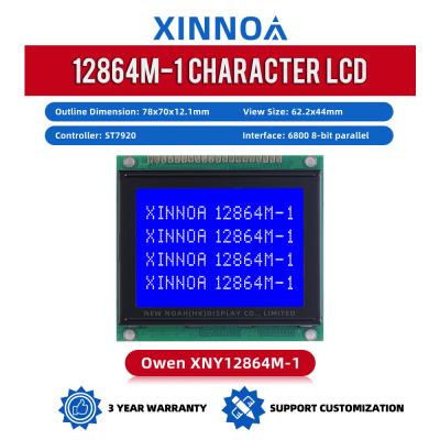 China Blue Film LCM12864M-1 WiStar Graphic LCD Display Screen 20P STN 6800 Parallel Controller ST7920 for sale