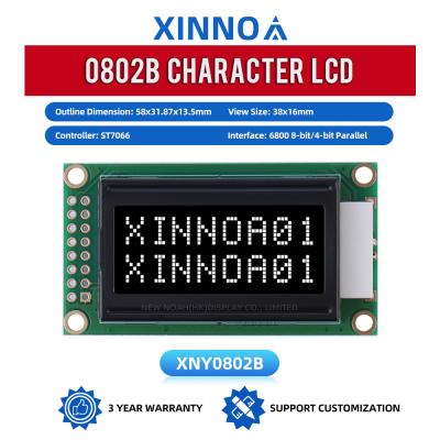 China BTN Black Film 0802B Character LCD Screen 02*8 LCD 16 PIN Original ST7066 Chip LCM Display Module for sale