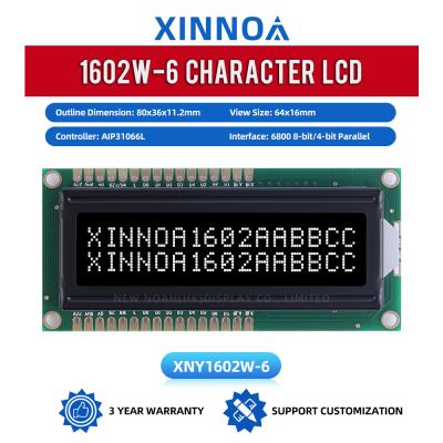 China BTN Black Film 1602W-6 16X2 Large Window 2*16 LCD Large Window AIP31066L Character LCD Module Display Screen for sale
