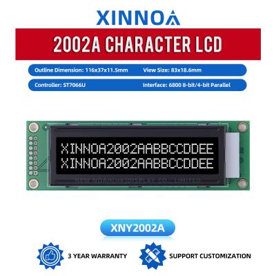 China BTN Black Film 2002A Liquid Crystal Display 2002 ST7066U 2-Line Character Screen Support Customization for sale