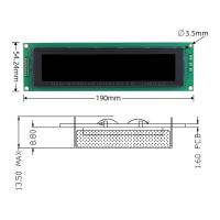 China 4004A2 40x4 Character LCD Module ST7066U COB 190x54mm Industrial Display for sale