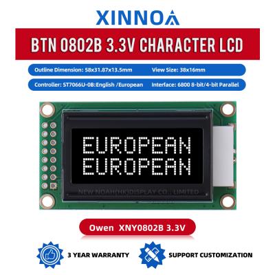 China European BTN Black Film 0802B 3.3V Liquid Crystal Display Factory Direct Sales Of 8*2 Character LCD Screen for sale