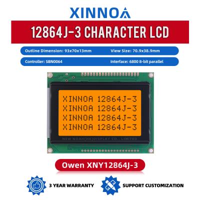 China Grey Film 12864J-3 Graphic LCD Display Screen STN 6800 Parallel SBN0064 12864 Module 5V Power Supply 128X64 for sale
