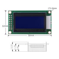 China Russian 0802B LCD Module 8x2 ST7066 Controller COB 58x31.9mm Customizable Display for sale